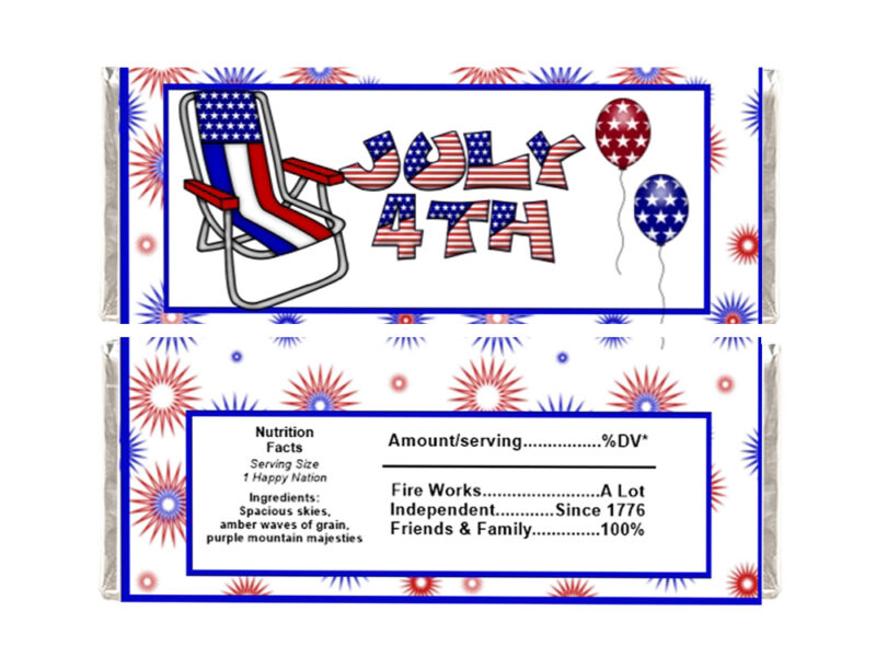 4th of July Candy Bar Wrapper Templates - Wrapcandy
