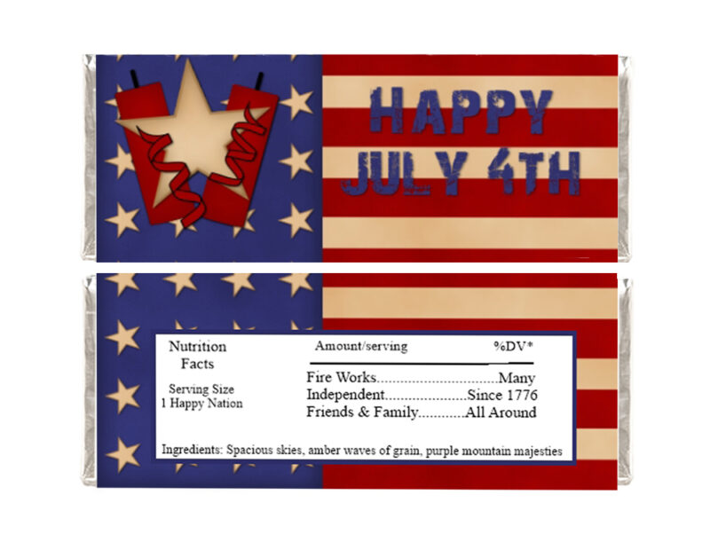 4th of July Candy Bar Wrapper Templates - Wrapcandy