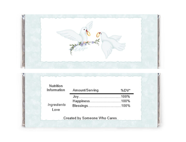Wedding Doves Candy Wrapper Template - Wrapcandy